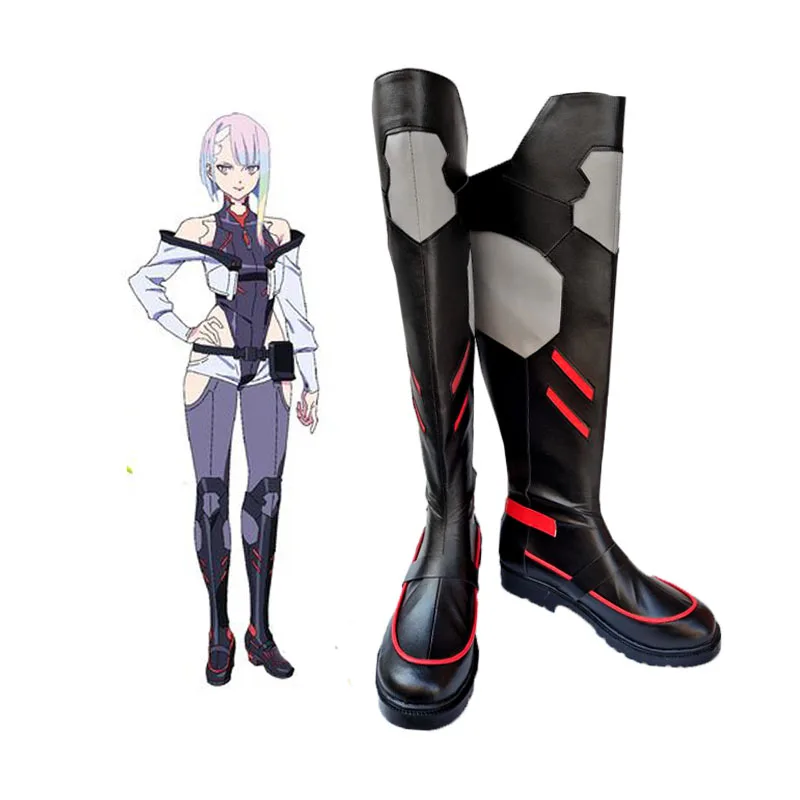Anime cyberpunk edgerunners cosplay runner lucy pu botas de couro ...