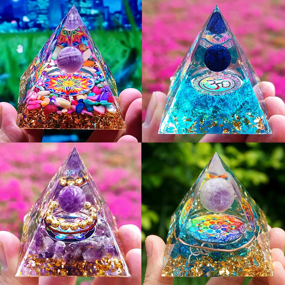 Energy-Generator-Orgone-Pyramid-Amethyst-Peridot-Healing-Crystal-Stone ...