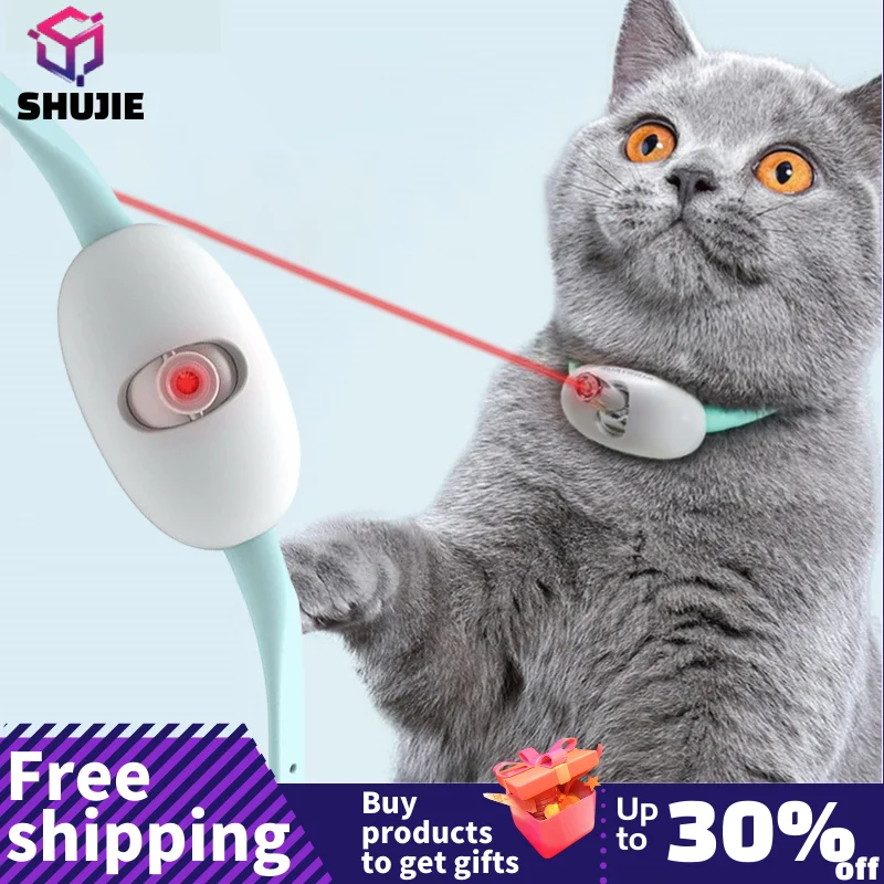 Automatic Cat Toy Smart Laser Teasing Cat Collar Electric USB Charging ...