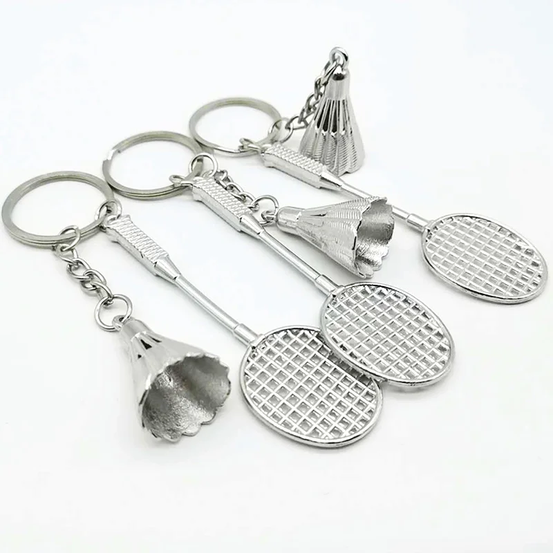 Metal Badminton Racket Keychains | Badminton Racket Key Chain - Metal ...