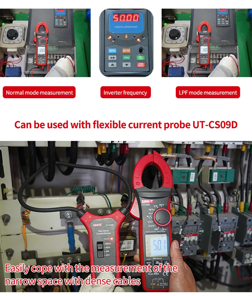 UNI-T UT206B/UT207B/UT208B Clamp Meter VFC Electrical Instruments AC/DC ...