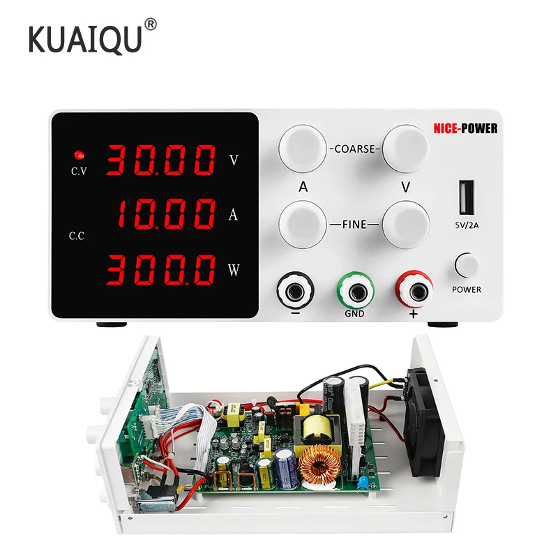 Usb Dc Regulated Laboratory Power Supply Lab Adjustable 30v 10a Voltage ...