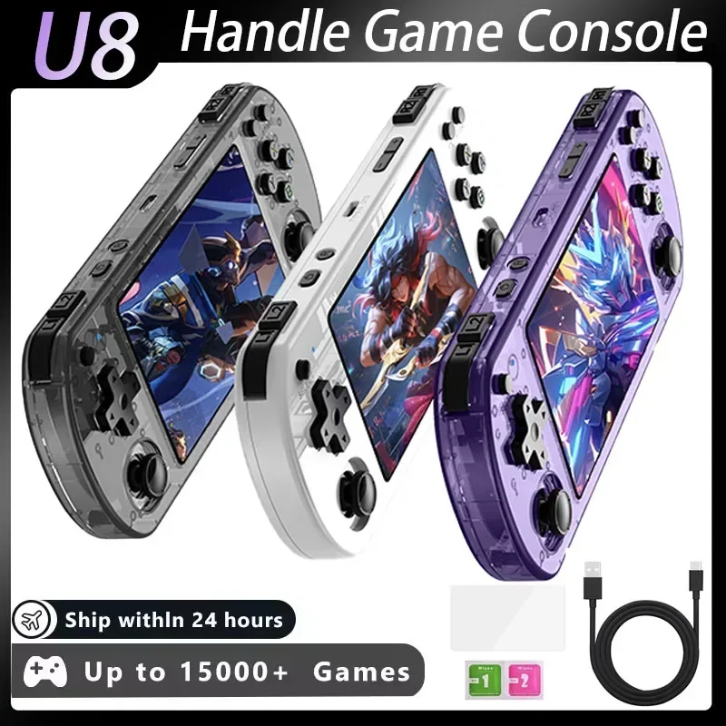 U8 Retro Handheld Video Game Console 4 Inch IPS Screen Linux System ...