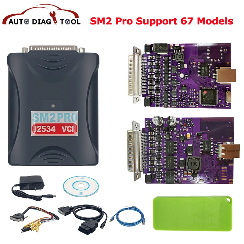 SM2 Pro J2534 VCI ECU Programmer Update Version V1.20 With Dongle 67 IN ...