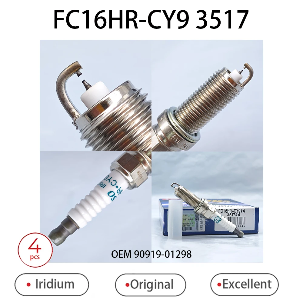 4pcs-Double-Needle-Iridium-Platinum-Spark-Plug-FC16HR-CY9-3517-Suitable ...