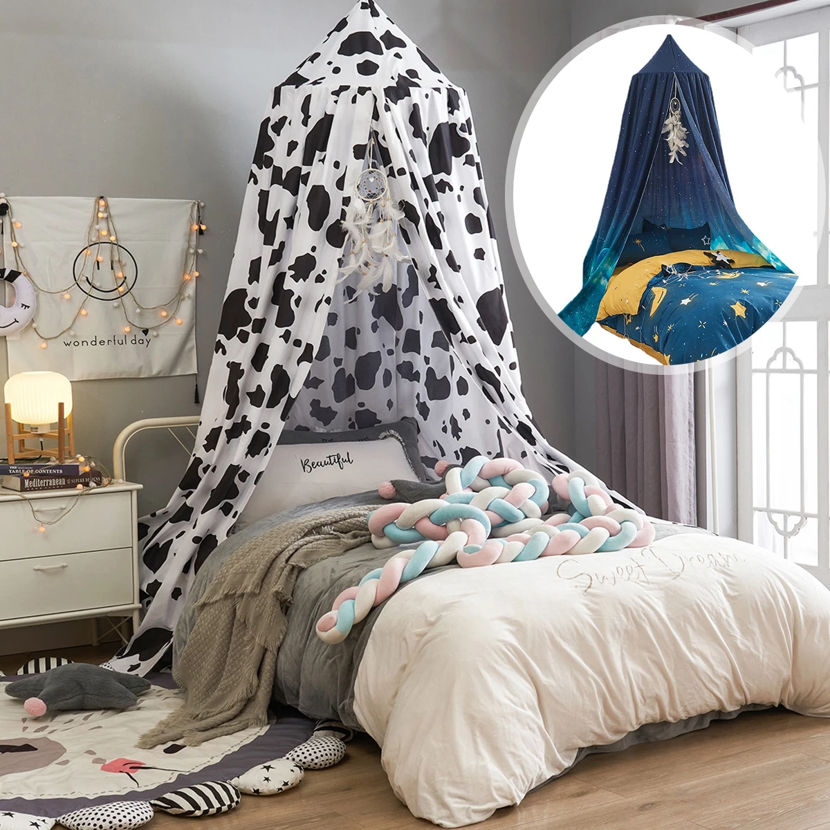 Bed-Canopy-for-Kids-Oversized-Decorative-Bed-Curtain-Canopy-Hanging ...