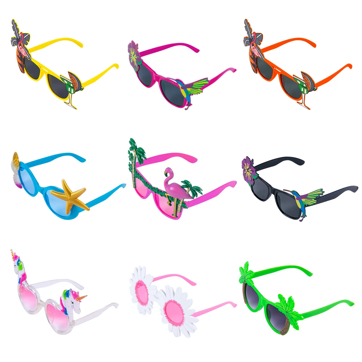 Hawaii-Tropical-Party-glasses-Flamingo-Flower-Sunglasses-Funny-Glasses ...