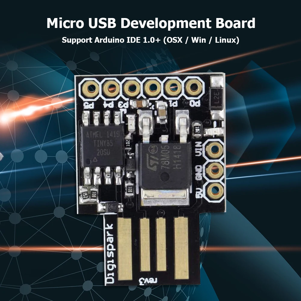 Digispark-ATTINY85-Micro-Miniature-Microcontroller-USB-Development-Board-Module-Compatible-with ...