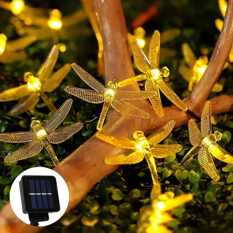 Solar-Dragonfly-String-Light-Fairy-LED-Lawn-Lamp-Garden-Landscape-Light ...