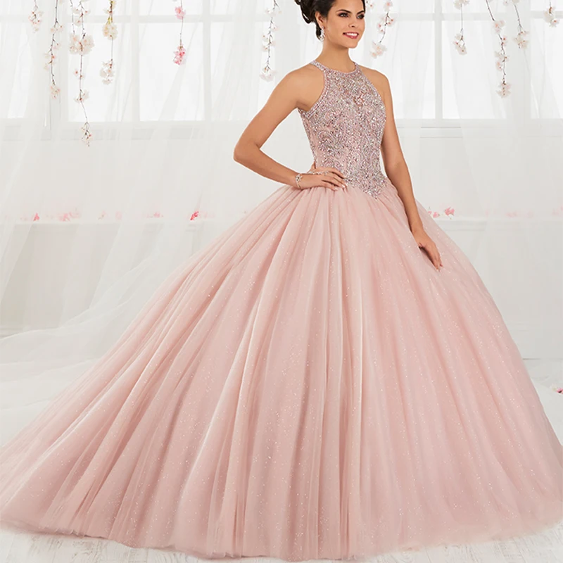 Doymeny-Sequins-O-boyun-kristal-quincedresses-elbiseler-boncuklu ...