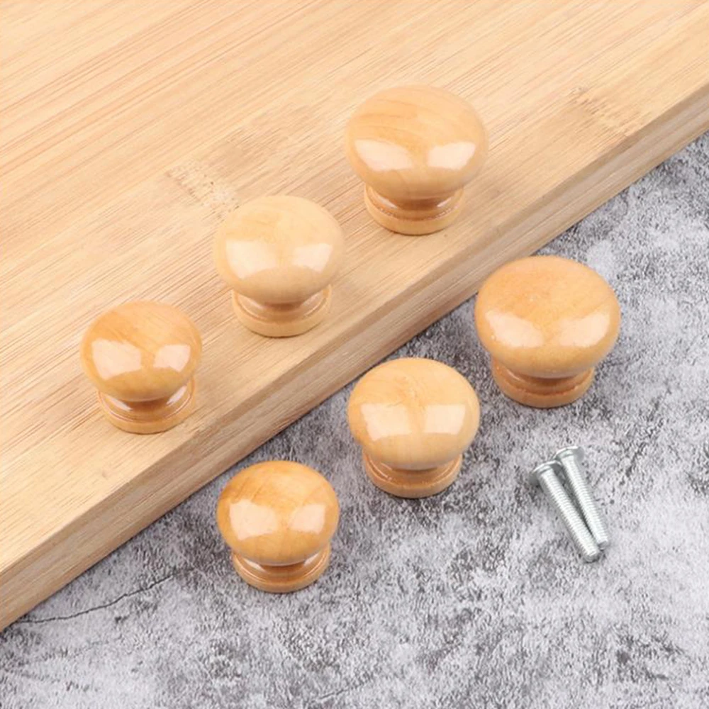 10Pcs-24-28-33mm-Wooden-Handle-Single-Hole-Round-Log-Handle-For-Cabinet ...