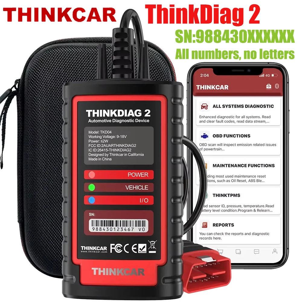 Thinkdiag2 All System Bidirectional Control OBD2 Diagnostic Scanner ...