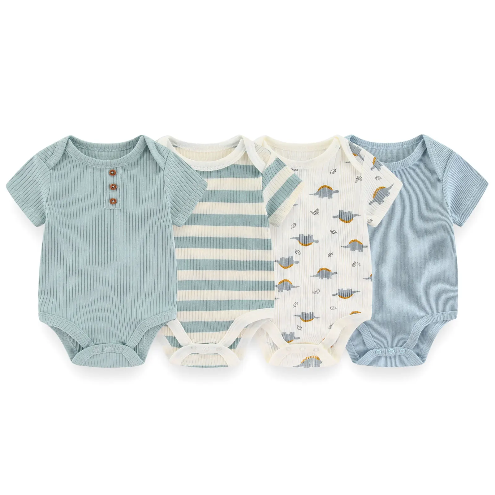 Kiddiezoom-4PCS-Lot-Summer-Unisex-Baby-Boy-Girl-Bodysuits-Short-Sleeve ...