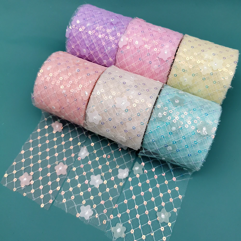 6cm-3D-Embroidered-Tulle-Mesh-Ribbon-Flower-Sequin-Gauze-Organza-Tape ...