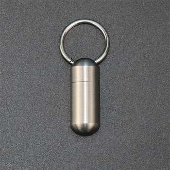 Pill Holder Portable Waterproof Metal Capsule Box Keychain Mini ...