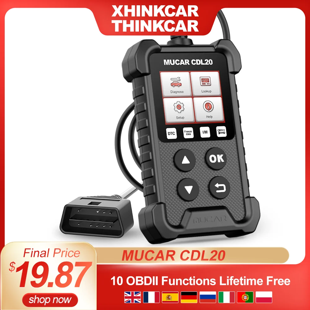 Mucar Cdl20 Obd2 Scanner Diagnostic Tool Check Engine System Auto ...