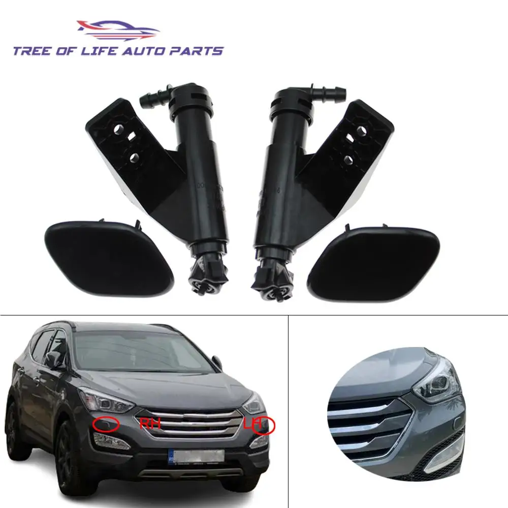 Front Headlight Washer Nozzle Headlamp Cleaning Spray Pump+ Cover Cap ...