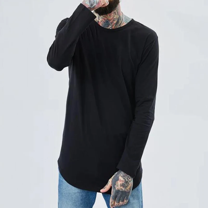TX144 Mens Hip Hop T Shirt full Long Sleeve T-Shirt With Thumb Hole ...
