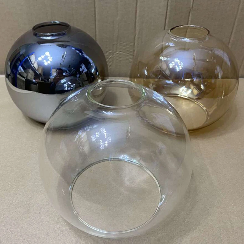 D13cm-D15cm-D18CM-D20cm-D25cm-Hand-Blown-Clear-Glass-Globe-Lamp-Shade ...
