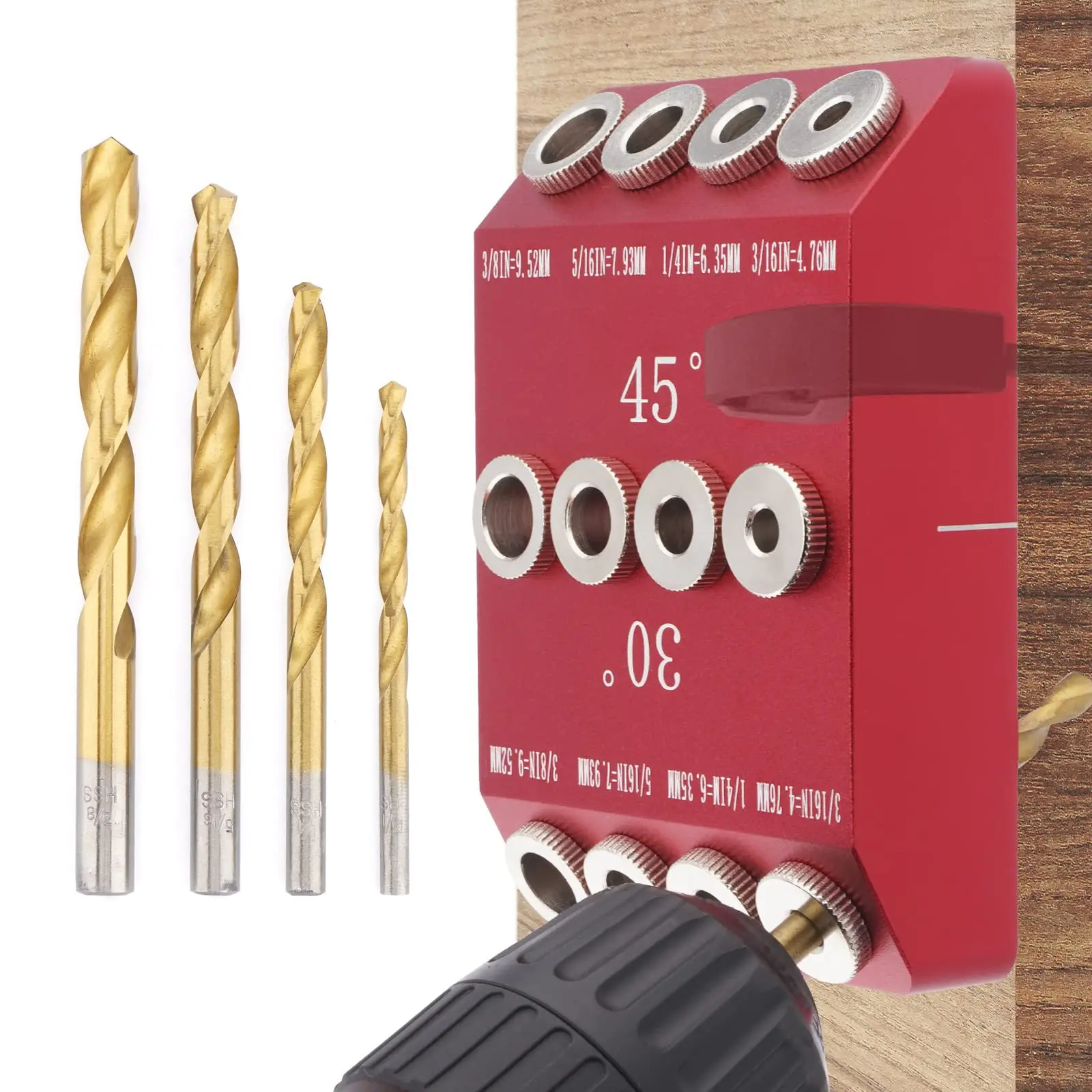 30-45-90-Degree-Angle-Oblique-Pocket-Hole-Jig-British-Drill-Guide-Dowel ...