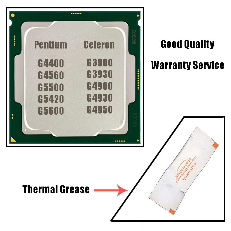 Intel Lga 1151 Processor Pentium G4560 G4600 G5620 With Thermal Grease Cpu Celeron G3900 G3950 ...