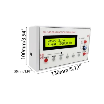 FG-100 DDS 기능 신호 발생기 주파수 카운터, 1Hz - 500KHz 신호 소스 모듈, 사인, 스퀘어, 트라이앵글, 톱니 파형
