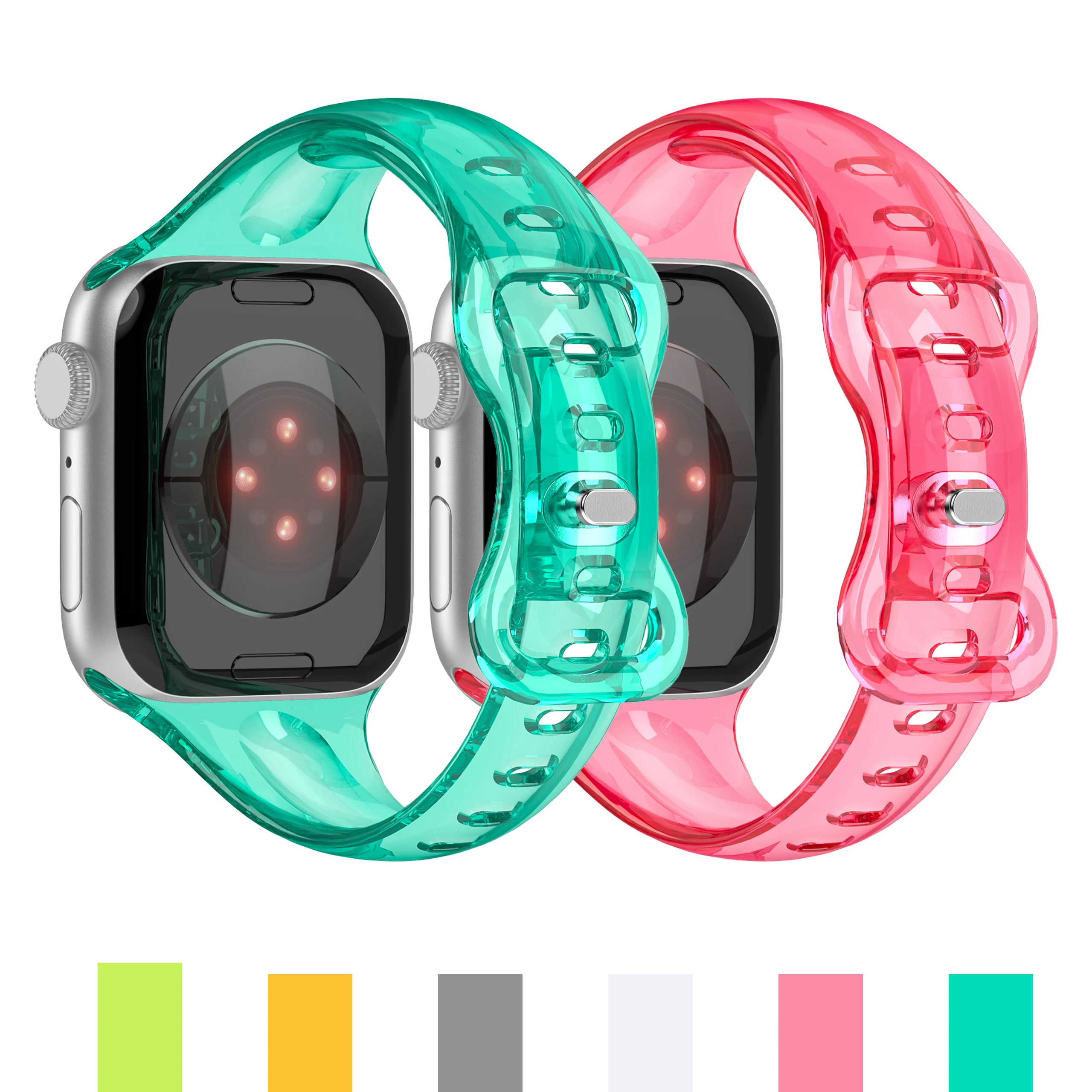 Transparent Resin Strap For Apple Watch Band iWatch 8 7 6 5 4 3 2 SE ...