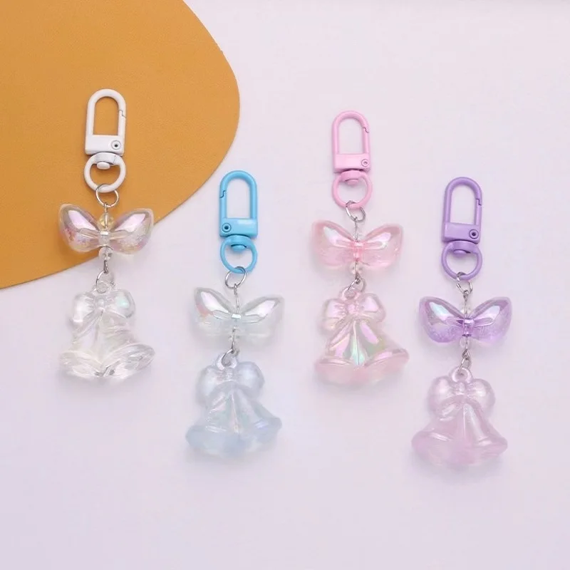 New Acrylic Bow Bell Keychain Pendant Bubble Color Keychain Backpack ...