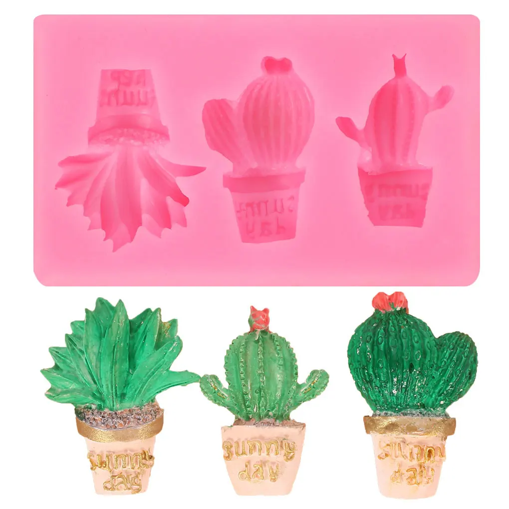 Silicone Cactus Shape Mold Portable DIY Flexible Home Kitchen Fondant ...