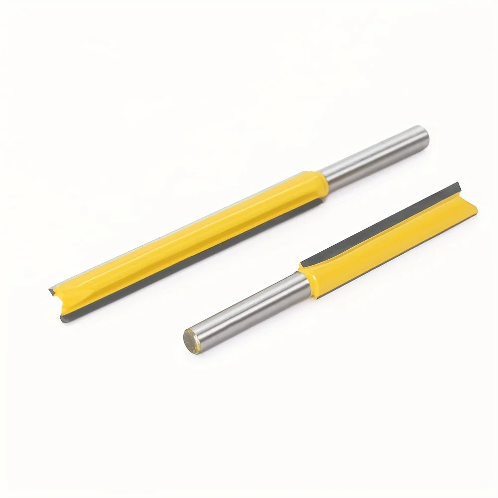‌1/2Pcs 1/4" Extended Straight Trimming Router Bit - Double-Edge Cutter ...
