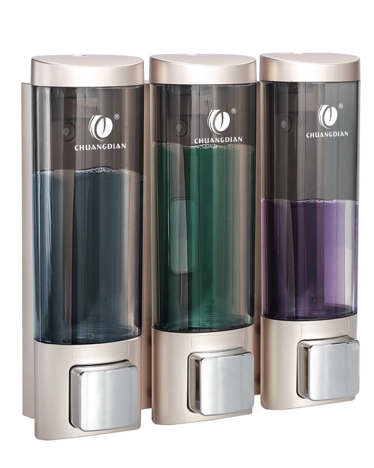 Shampoo-soap-dispenser-Liquid-Soap-Box-Wall-mounted-1-2-3x200ml-Chamber ...