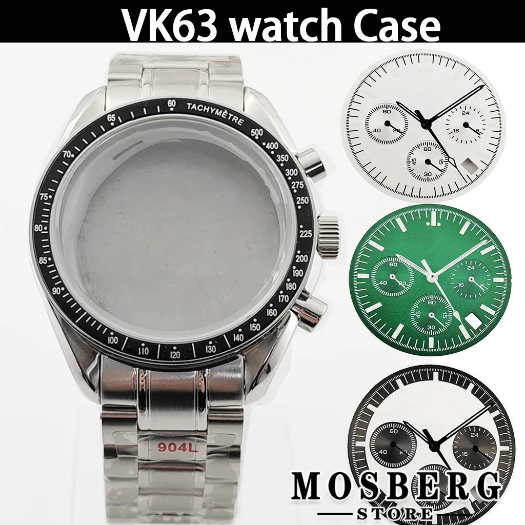 40mm VK63 Watch Case Solid Stainless Steel For VK63 Automatic Movement ...