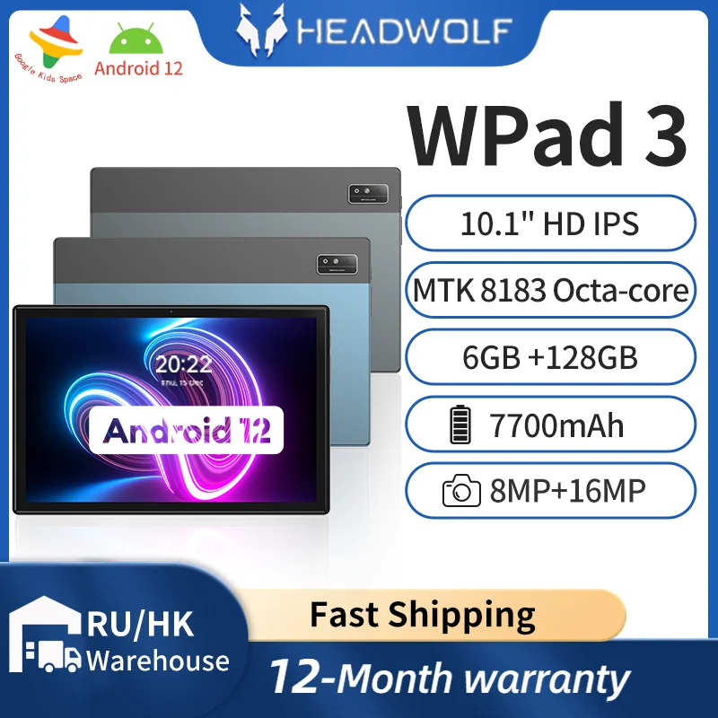 Headwolf Wpad 3 Android 12 Tablet 10.1 Inch 6gb Ram 128gb Rom Mtk 8183 ...