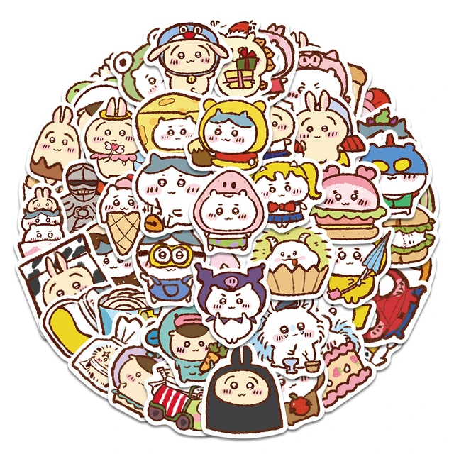 65pcs Chiikawa Stickers – Cute & Colorful for Handbook Mobile Phone ...