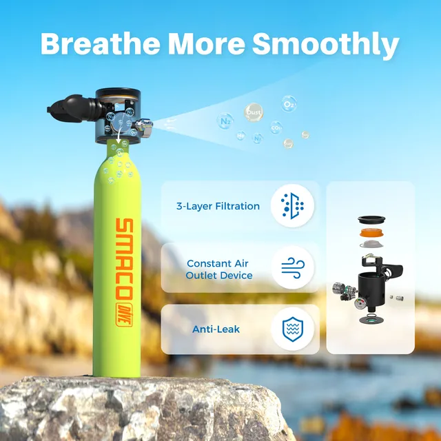 Emergency Dive Tank SMACO S300 Mini Scuba Tank - 0.5L Portable ...