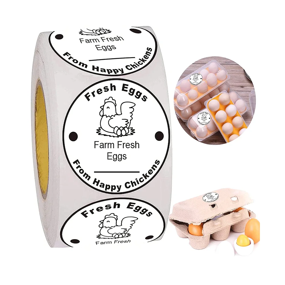 Farm Fresh Egg Labels For Farmers Market Packaging 500 Farm Fresh Eggs ...