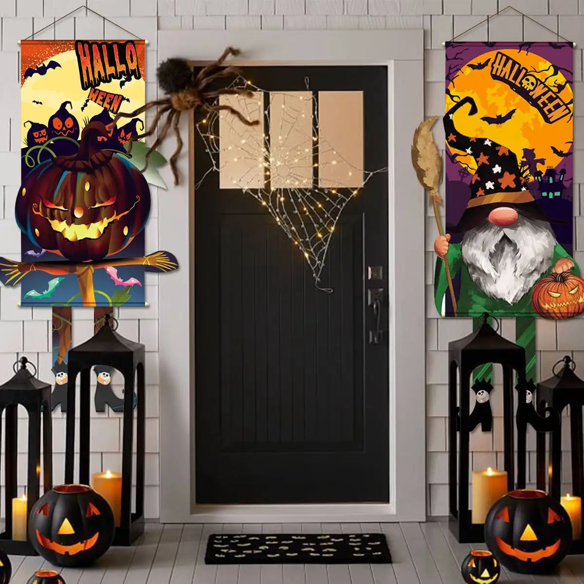 Halloween-Door-Pendant-Dwarf-Pumpkin-Flags-Horror-Halloween-Hanging ...