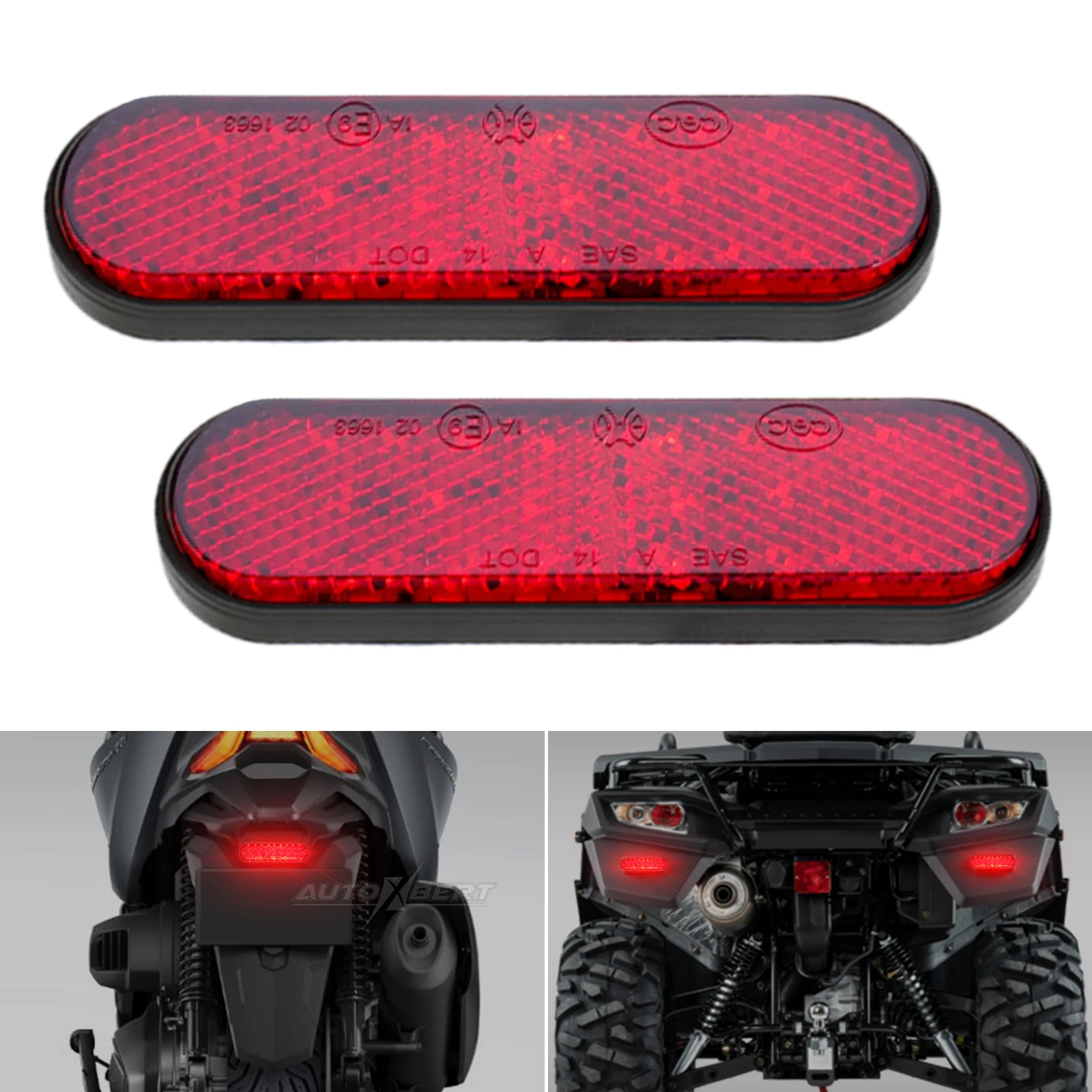 Pair LED Tail Driving Running Light Reflector Brake Stop Lamp ...