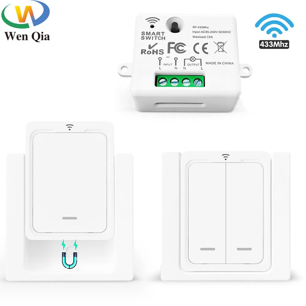 Wireless-Smart-Light-Switch-433Mhz-RF-Wall-Movable-Panel-Switch-with ...