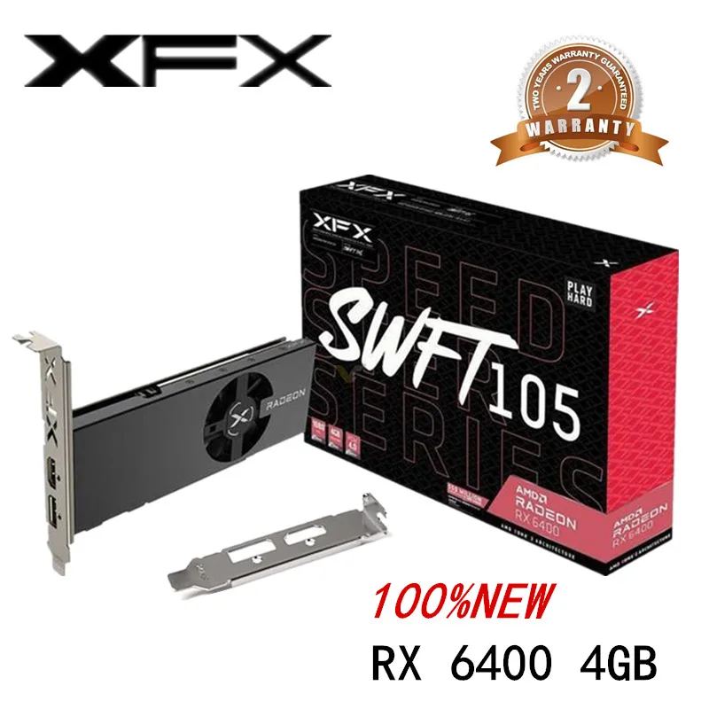 New XFX RX 6400 4GB ITX Low Profile Graphics Card GPU Radeon RX6400 ...