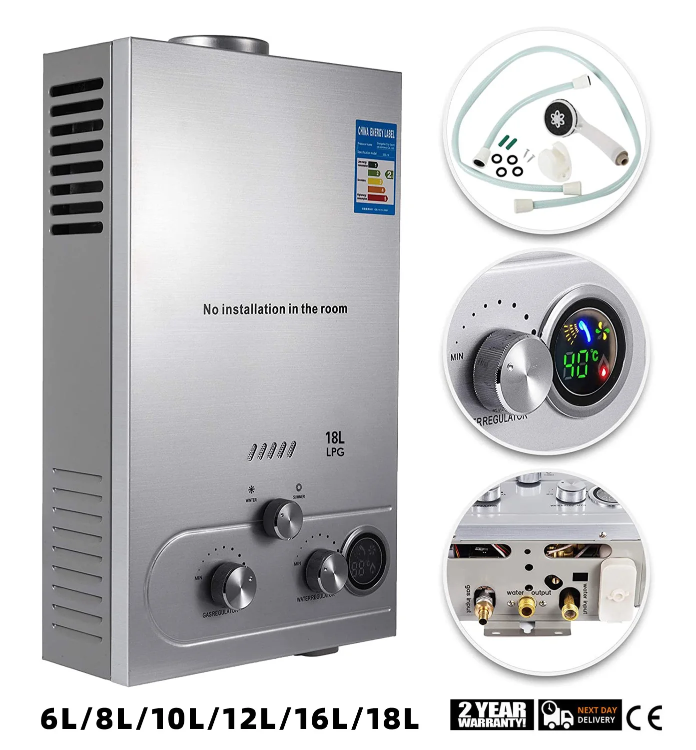 Lpg Gas Propaan 6L/8L/10L/12L/16/18L Boiler Eu Snelle Verzending ...