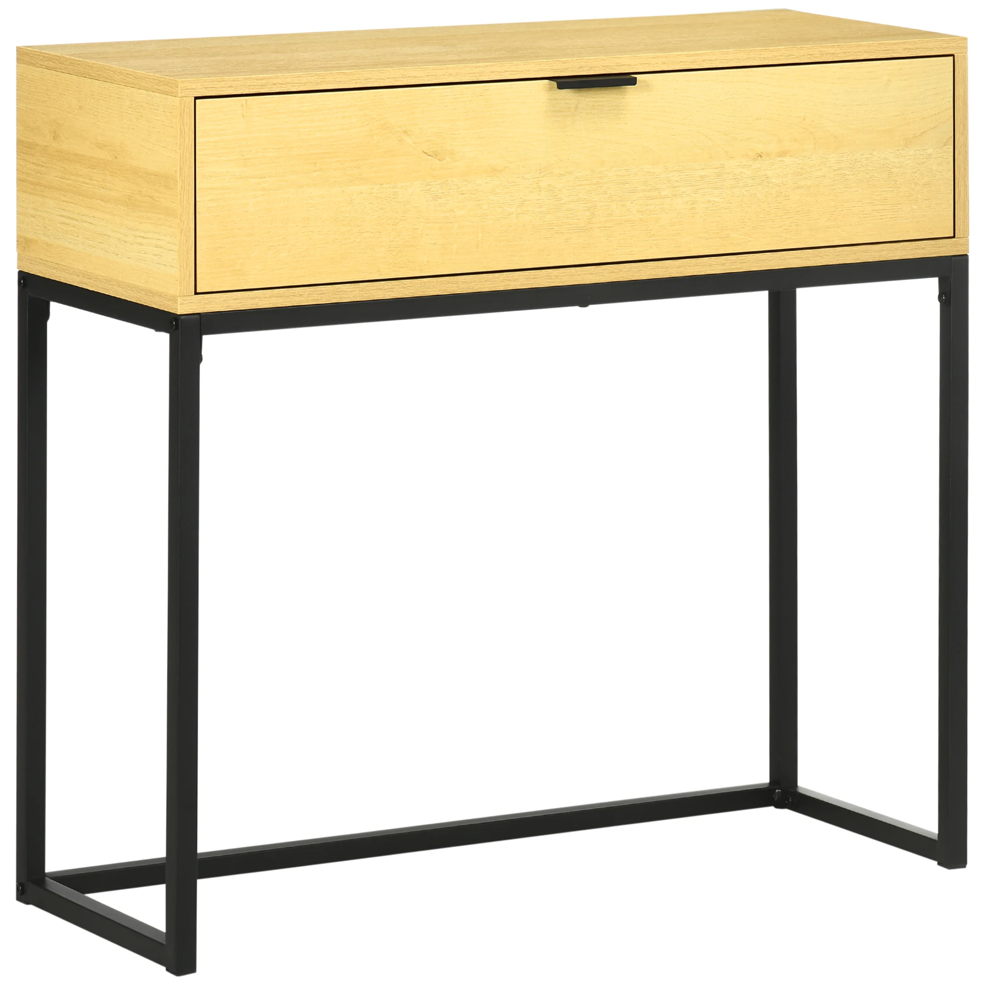 HOMCOM-Console-Table-with-Drawer-Modern-Auxiliary-Console-Steel-Leg ...