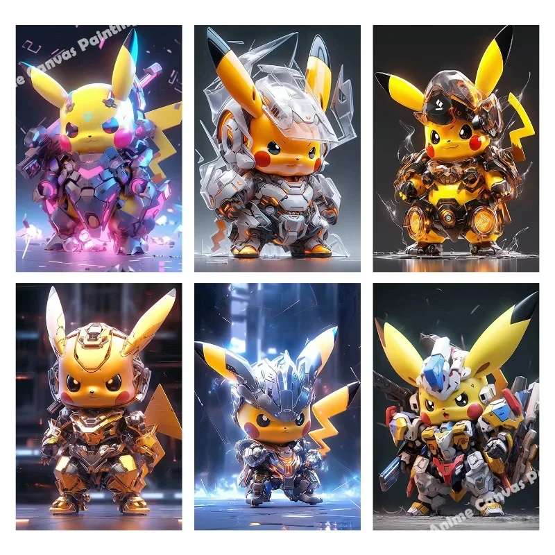 Pintura-en-lienzo-de-Anime-de-Pok-mon-p-ster-de-Pikachu-Cool-COS-Mecha ...