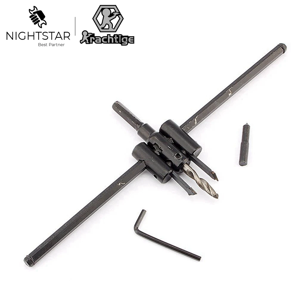 40 - 300mm Adjustable Metal Wood Circle Hole Saw Drill Bit Cutter Kit ...