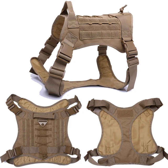 Tactical Dog Harness Military Training K9 Padded Quick Release Vest Pet ...
