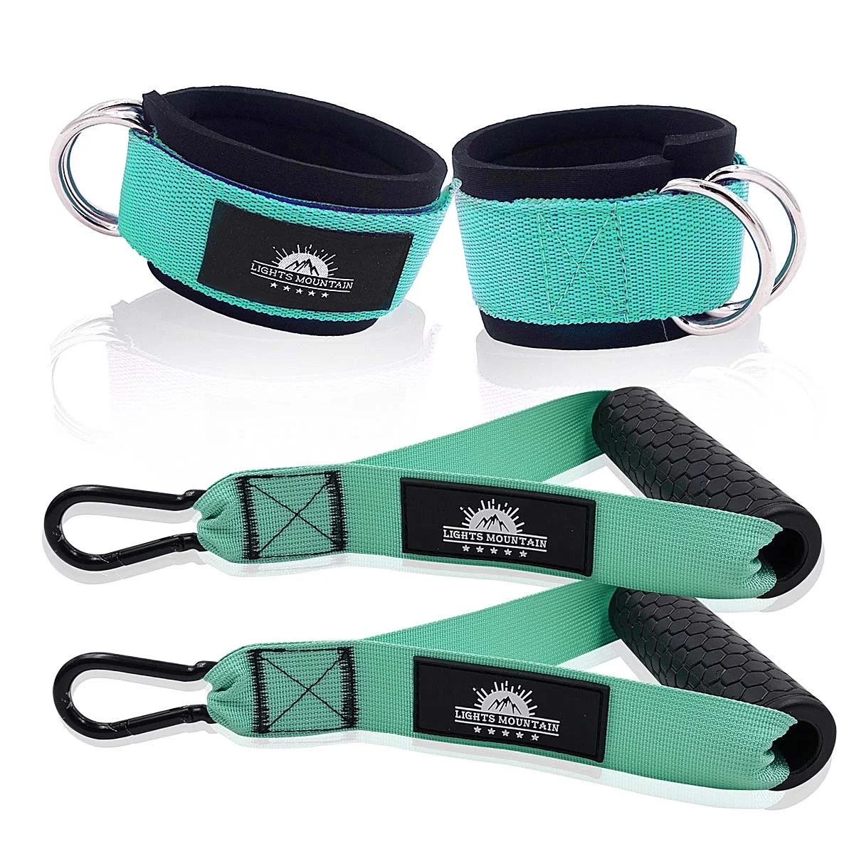 Gym-Handles-and-Ankle-Straps-Set-Cable-Machine-Attachments-for-LAT-Pull ...