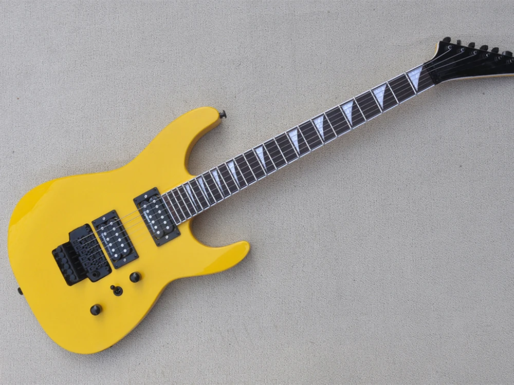 Yellow-Electric-Guitar-with-Tremolo-Humbuckers-Pickups-Rosewood ...