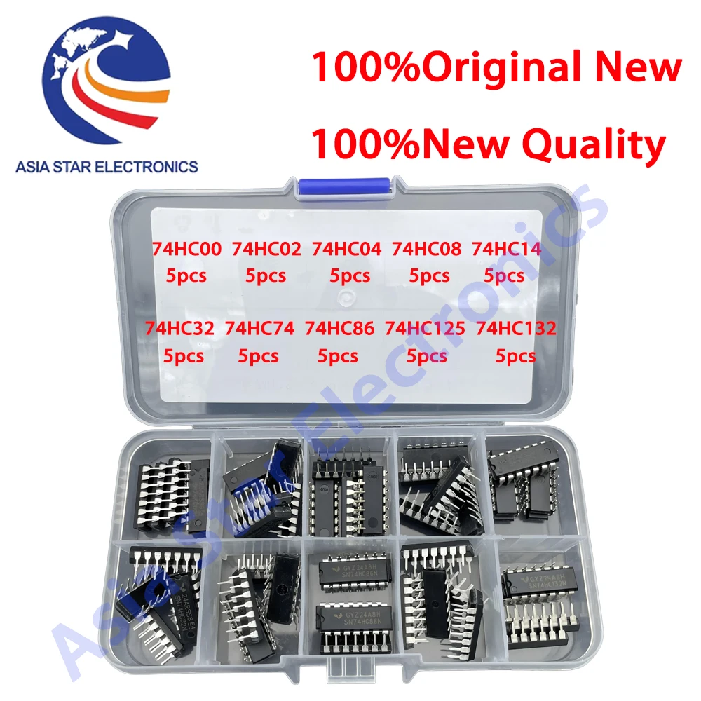 50PCS Integrated Circuit Logic IC 74HC00 74HC02 74HC04 74HC08 74HC32 ...