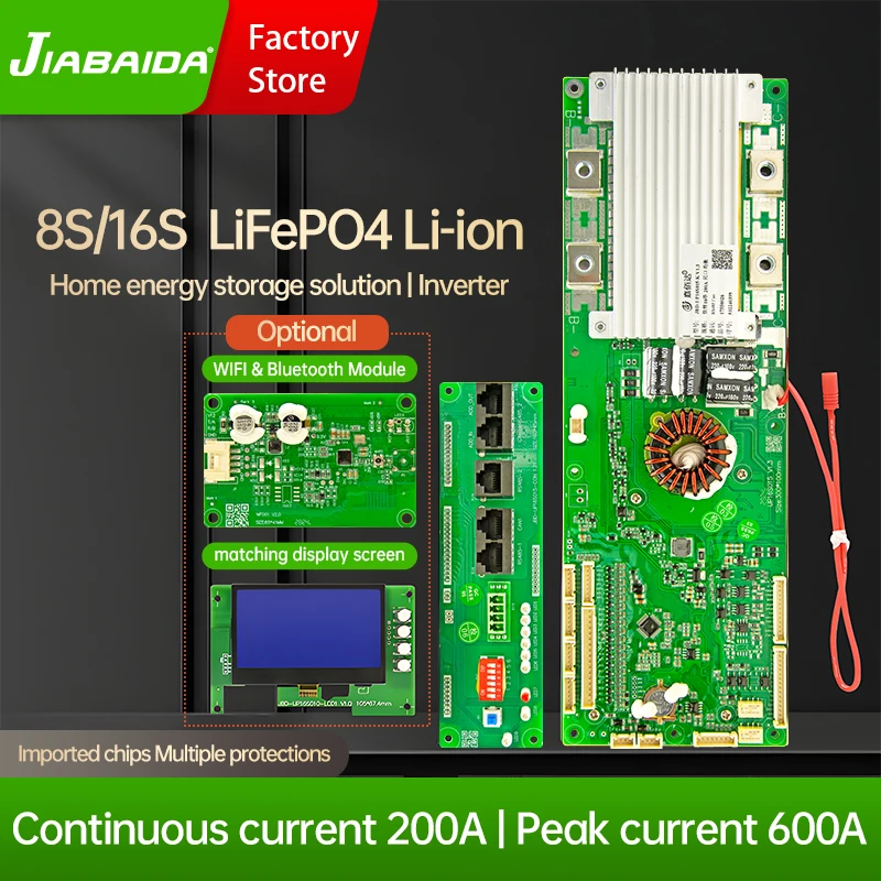 Jiabaida UP16S015 ESS Home Energy Storage Smart BMS 8S 24V 16S 48V 100A ...