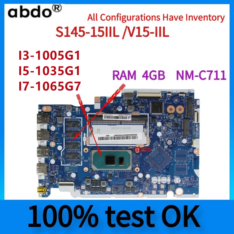 NM-C711-For-Lenovo-Ideapad-S145-15IIL-V15-IIL-Laptop-Motherboard-With ...